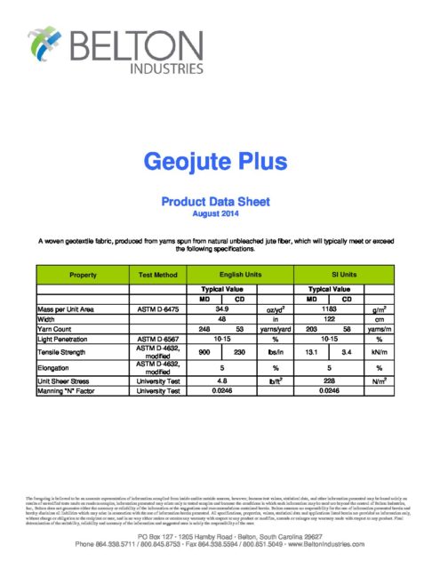Geojute Plus - Belton Industries